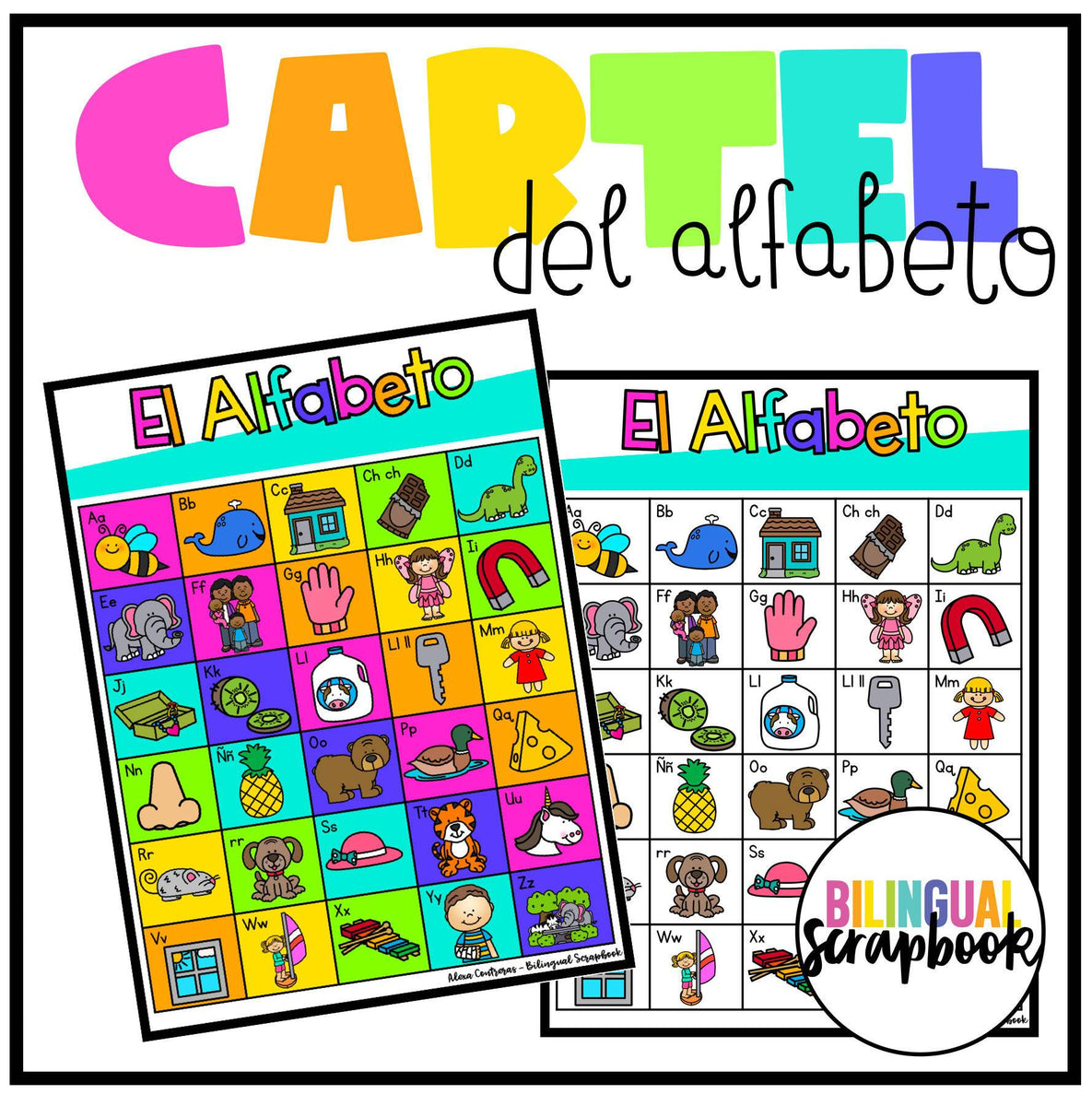 Cartel del Alfabeto (Alphabet Poster in Spanish) – Bilingual Marketplace