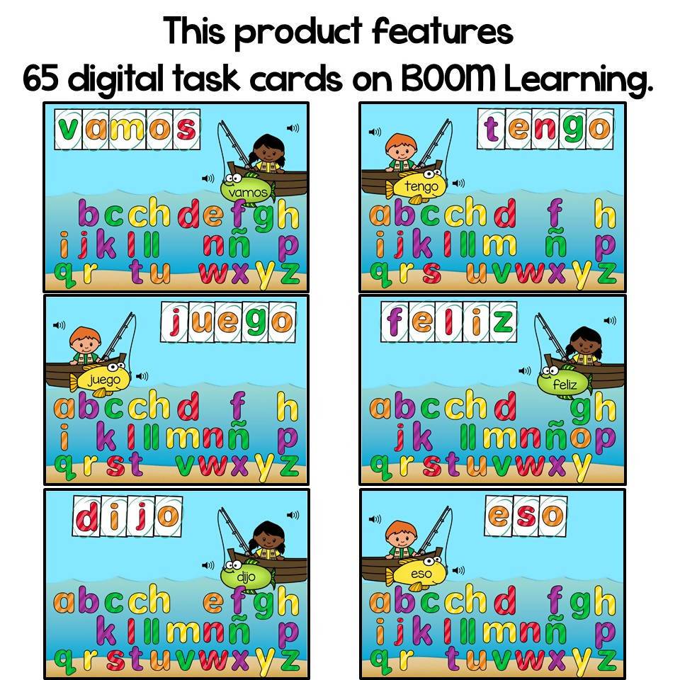 BOOM Cards Construye palabras de uso frecuente- Distance Learning ...