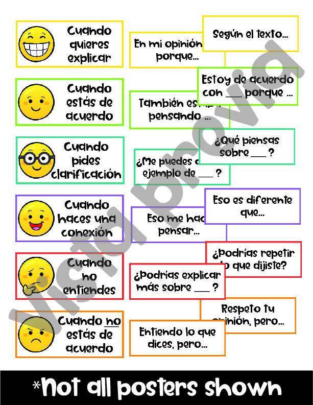 Habla con responsabilidad / Accountable Talk Posters in Spanish ...
