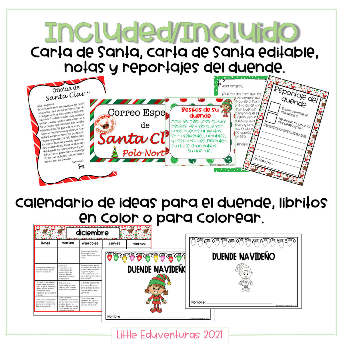 Duende Navideño en el Salón- Elf in Classroom Shelf Spanish – Bilingual ...