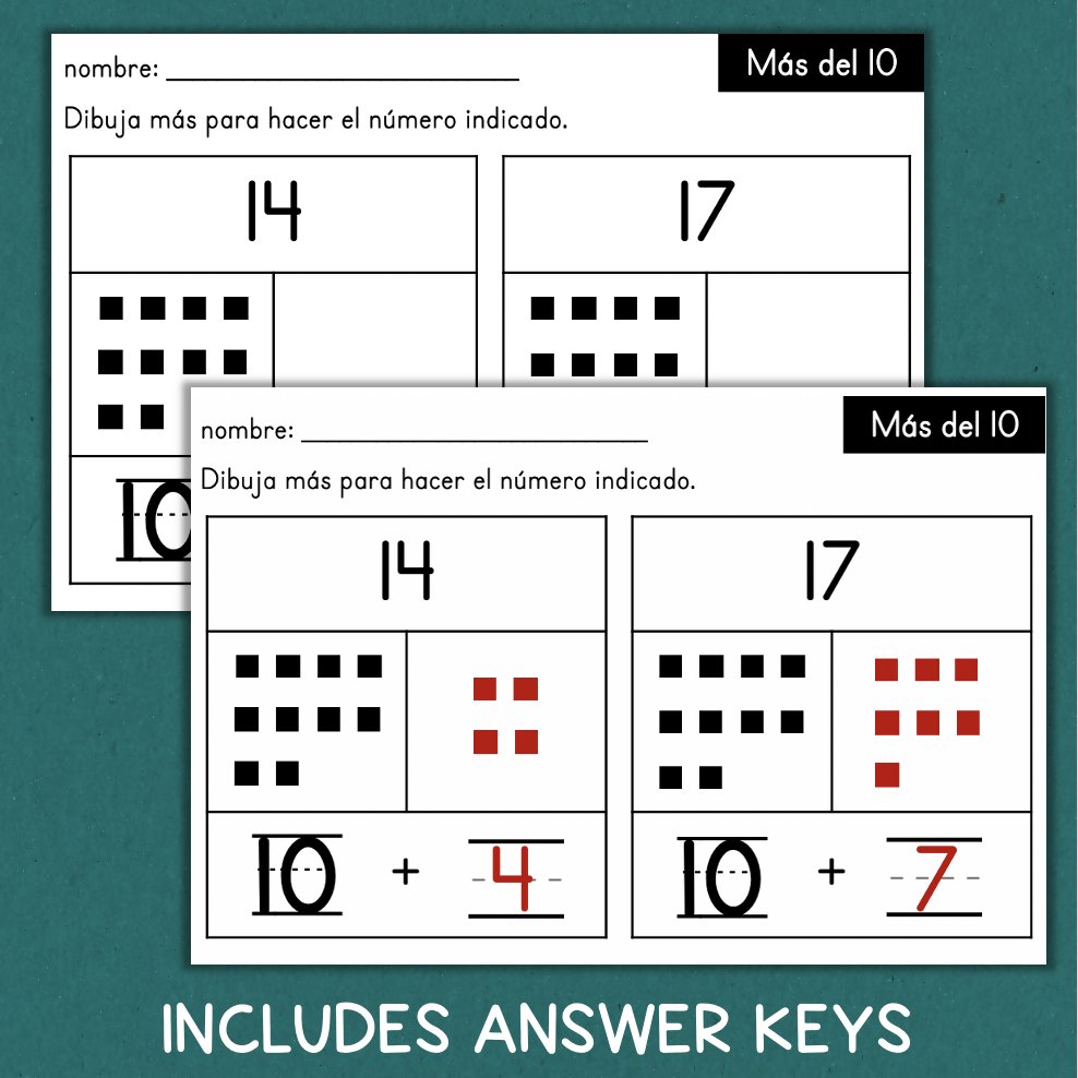SPANISH Kindergarten Math Tasks Worksheets Quick Checks or Assessments ...