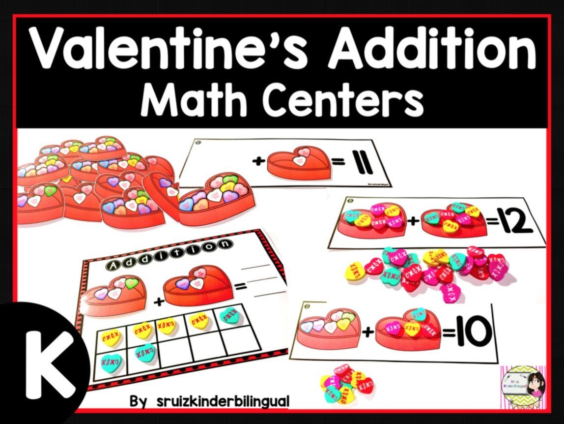 Valentine's Addition Math Centers – Bilingual Marketplace