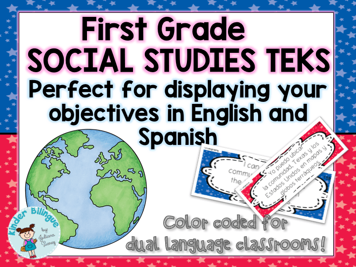 1st grade SOCIAL STUDIES TEKS cards in English and Spanish – Bilingual ...