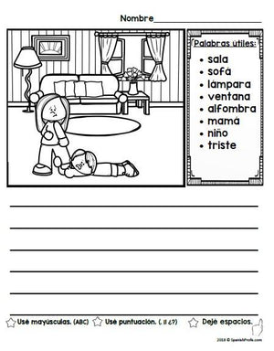 Spanish Writing Prompts with Vocabulary (Escritura) – Bilingual Marketplace