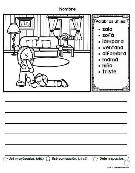 Spanish Writing Prompts with Vocabulary (Escritura) – Bilingual Marketplace