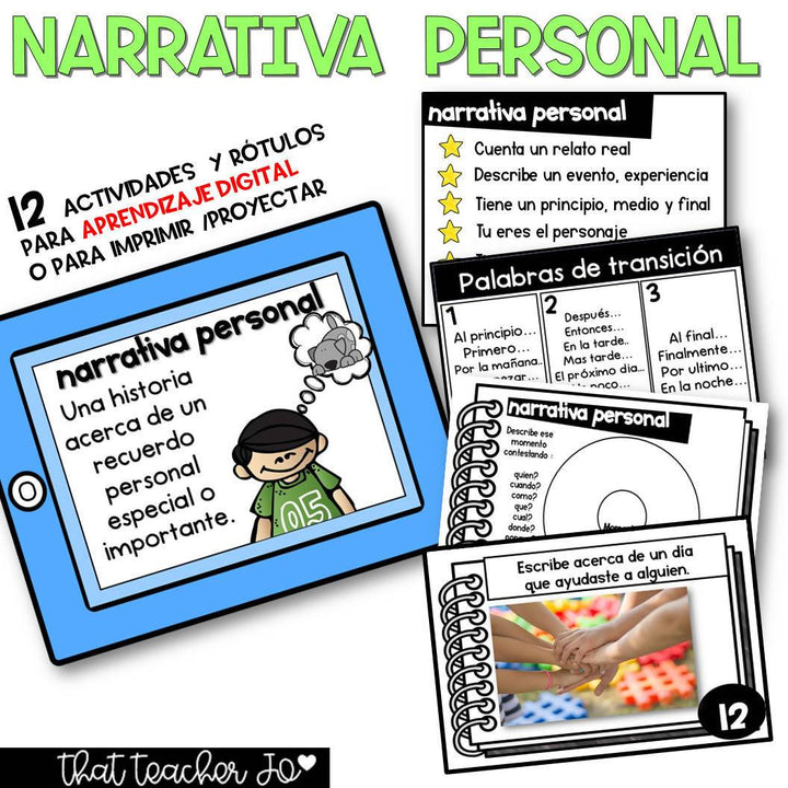 Actividades para Narrativa Personal - Aprendizaje Digital – Bilingual ...