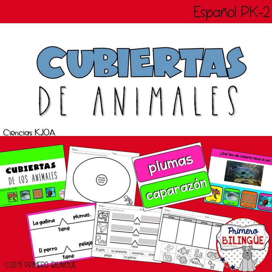 Actividades de ciencias para Kinder/ Cubiertas de Animales – Bilingual ...