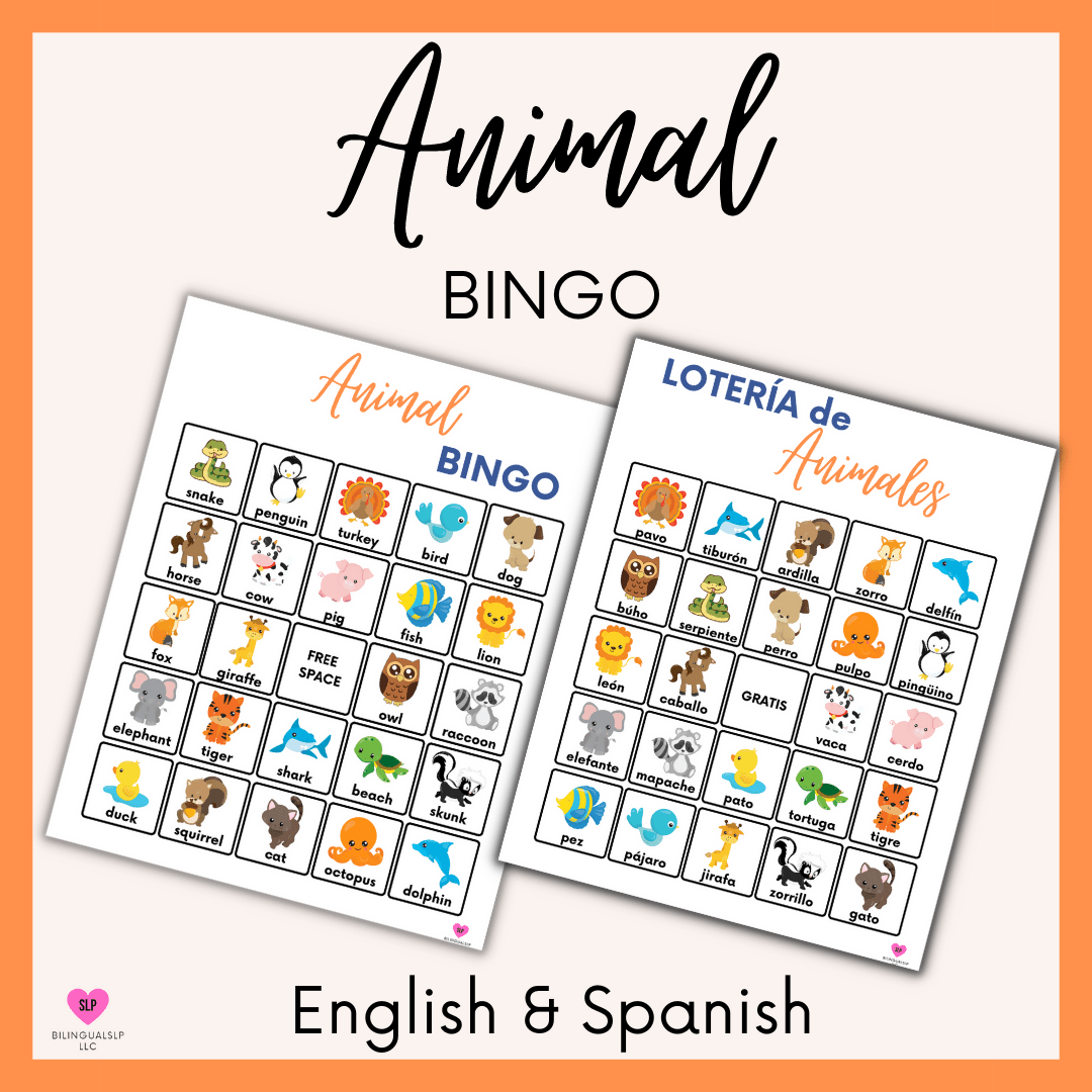 Animal BINGO - English & Spanish vocabulary – Bilingual Marketplace
