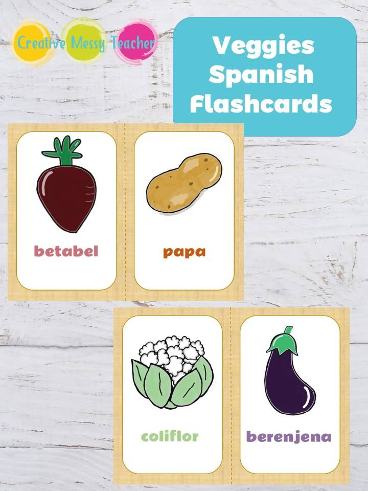 Spanish Veggies Printable Flashcards *SPANISH VERSION* – Bilingual ...