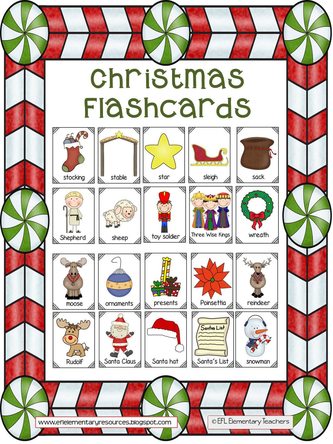 Christmas Flashcards for Elementary ESL/EFL/ELL – Bilingual Marketplace