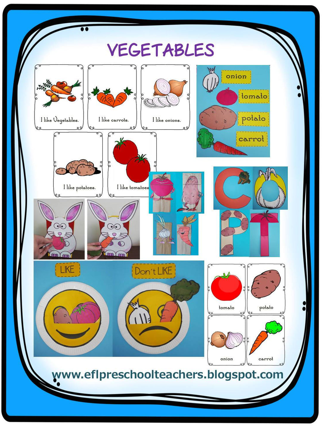 Vegetables activities for Preschool ESL – Bilingual Marketplace