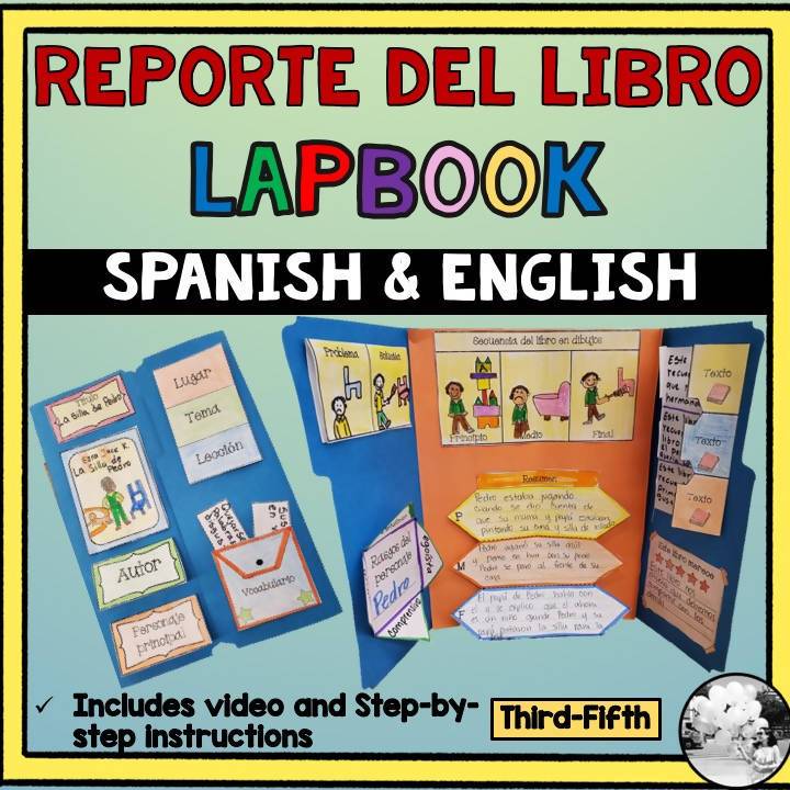 Book report- Lapbook- Reporte del libro- Spanish and English ...