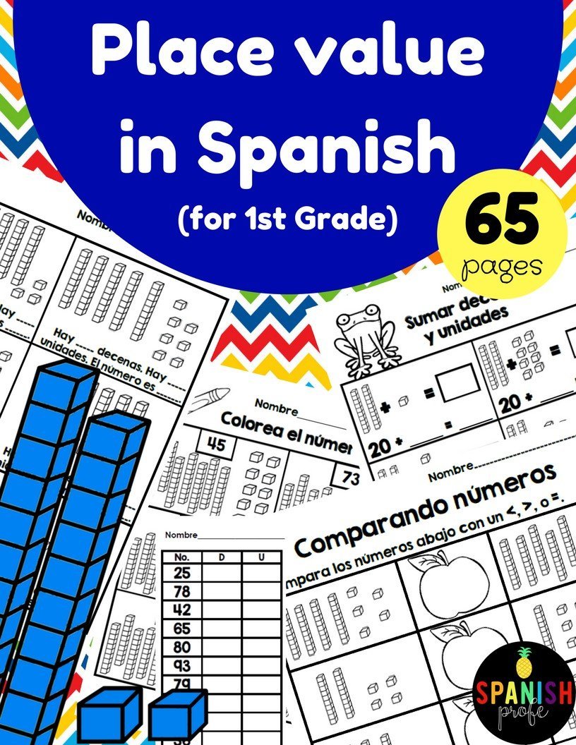 Place Value in Spanish 1st Grade/ Valor posicional primer grado ...