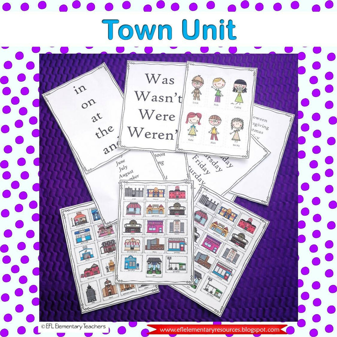 Town theme and Simple past tense for Elementary EFL – Bilingual Marketplace