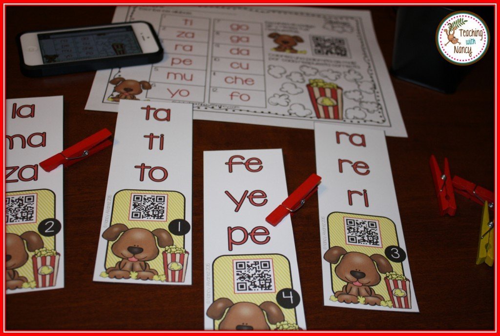 Spanish: Silabas Iniciales QR Code Stations – Bilingual Marketplace