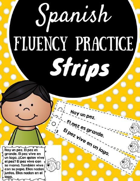 Spanish Reading Fluency Practice Strips (Tiras de fluidez para lectura ...