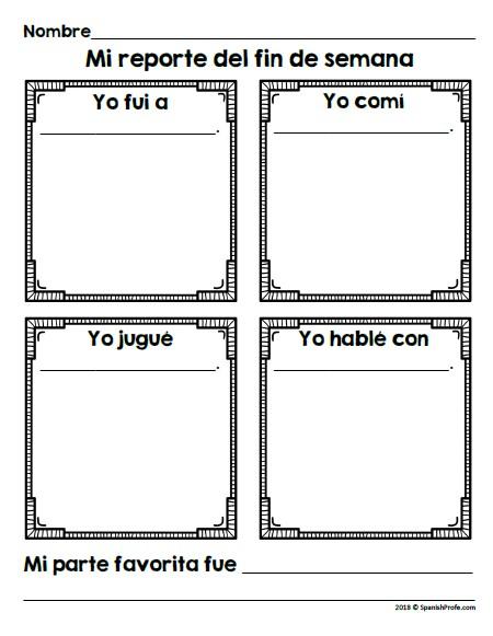 Write and Talk about the Weekend in Spanish (Escritura de fin de seman ...