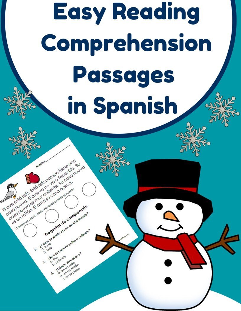 Easy Reading Comprehension Passages- Spanish (Invierno- Winter ...