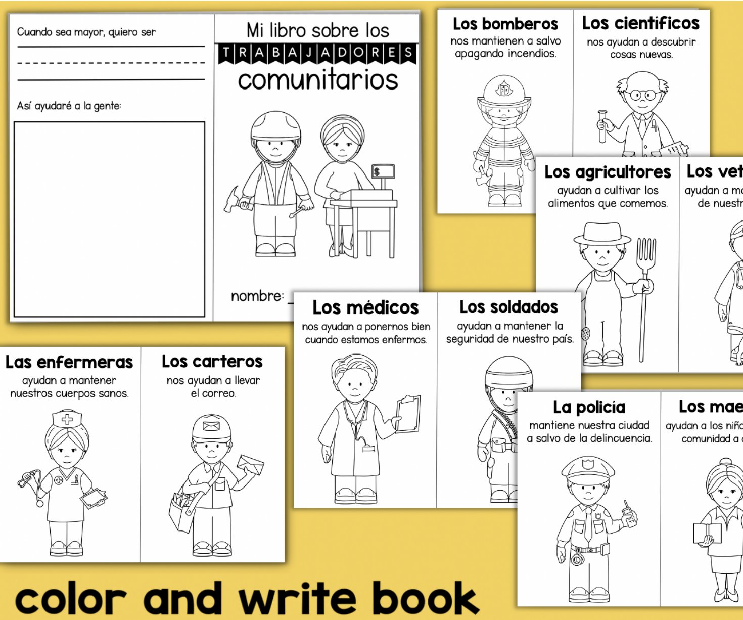 Trabajadores comunitarios SPANISH Community Helpers & Workers Activiti ...