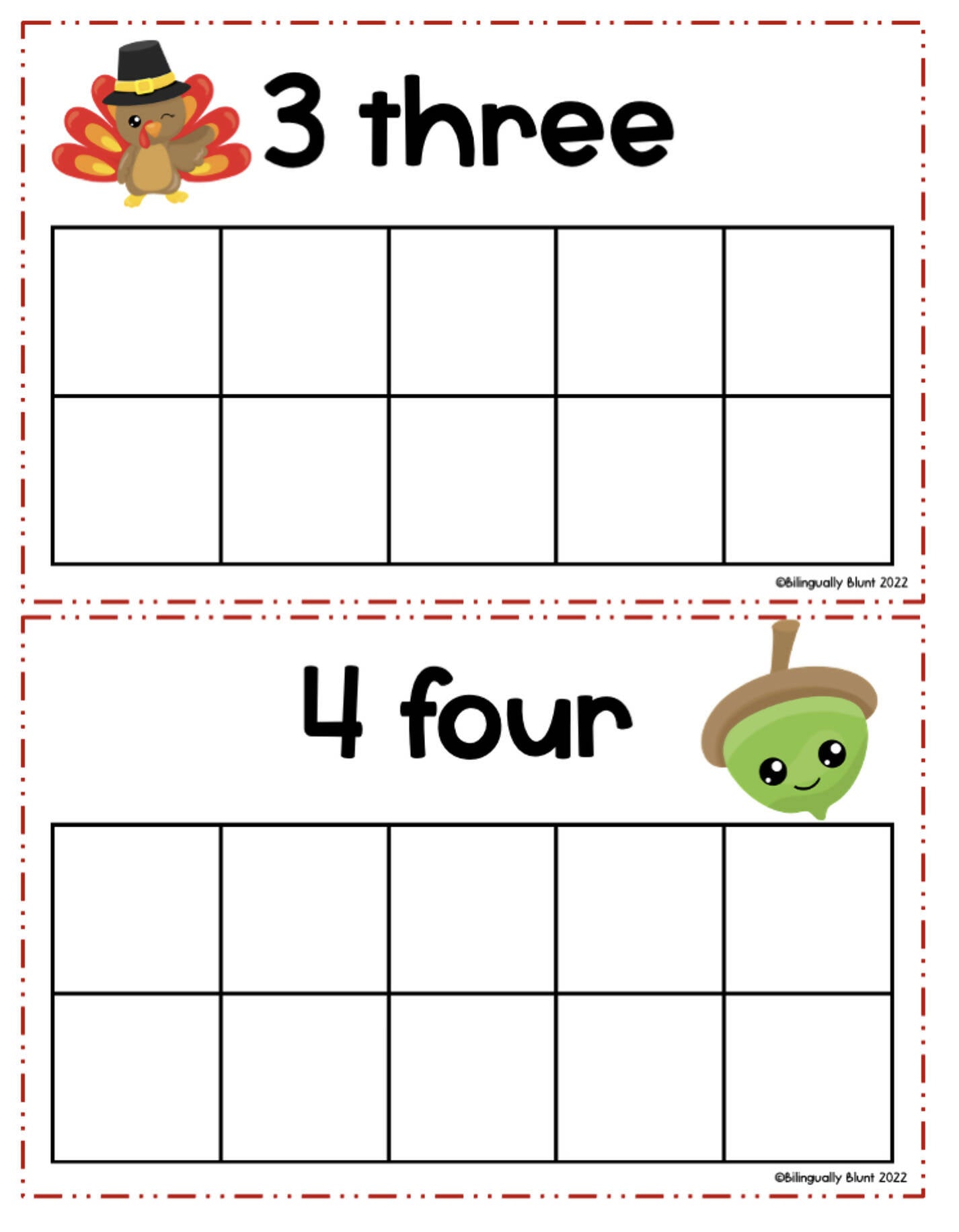 Thanksgiving Ten Frames – Bilingual Marketplace