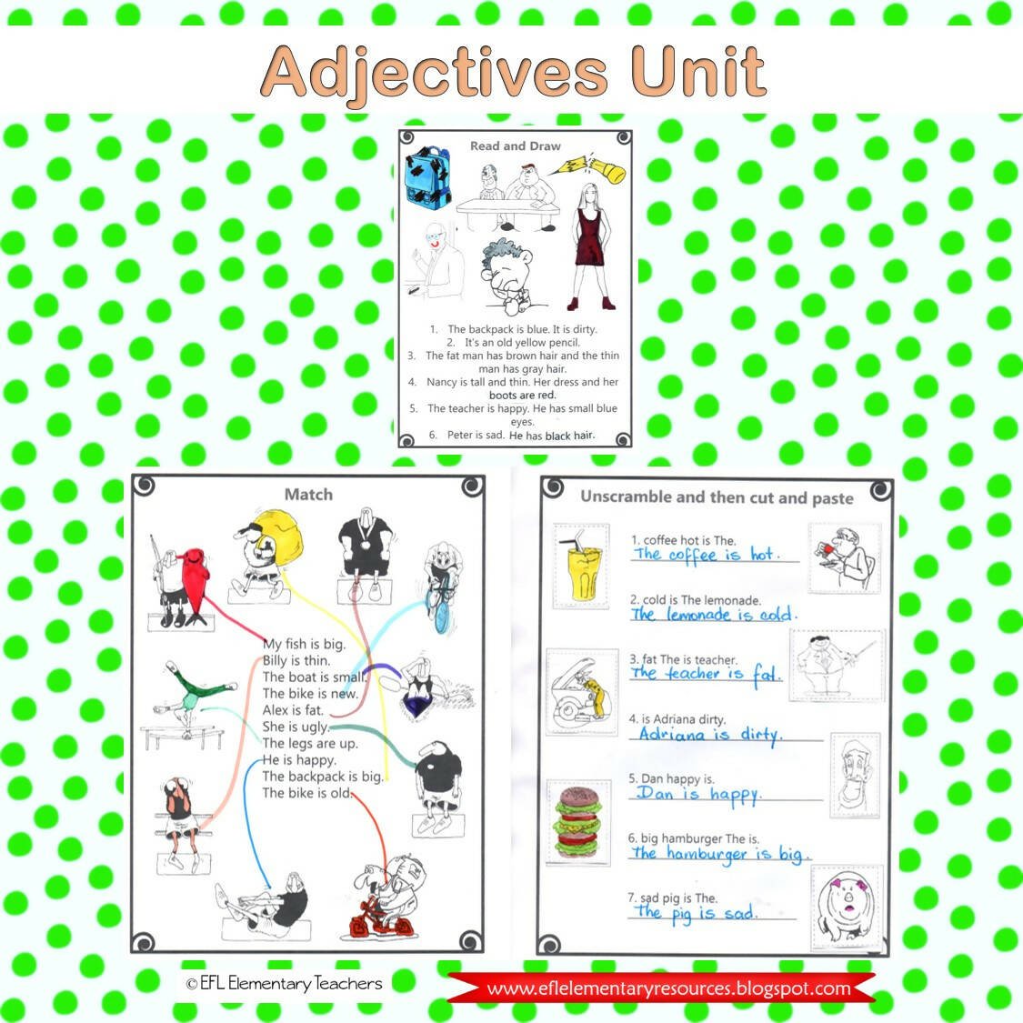 Adjectives for Elementary ELL – Bilingual Marketplace