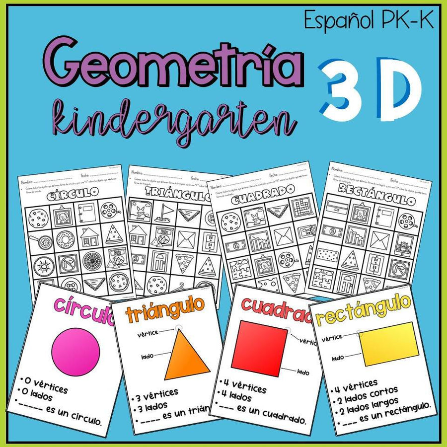 Figuras geometricas 2D y 3D en español para Kindergarten – Bilingual ...