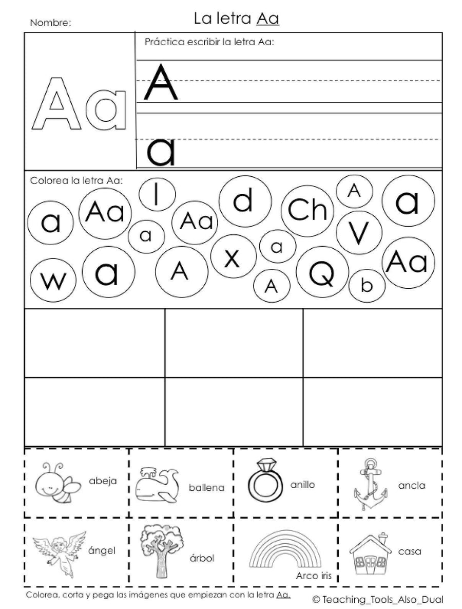 Actividades del Abecedario A-Z Sonidos Iniciales del Alfabeto A-Z ...