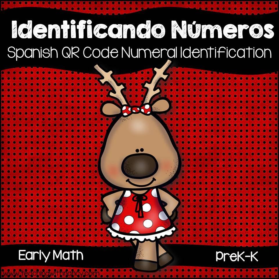 Spanish: Reindeer Numeral Identification QR Code Station – Bilingual ...