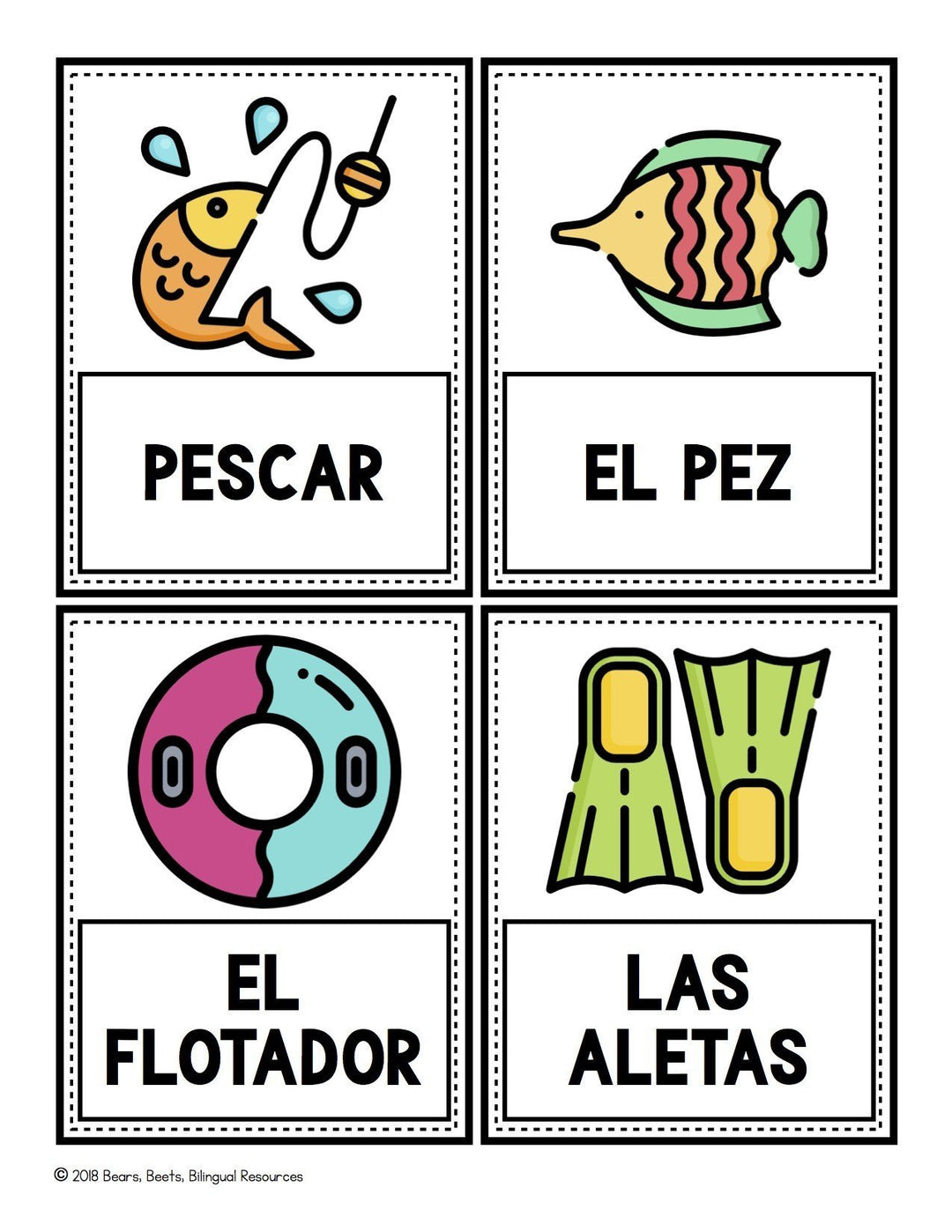 Bilingual Summer Word Cards – Bilingual Marketplace