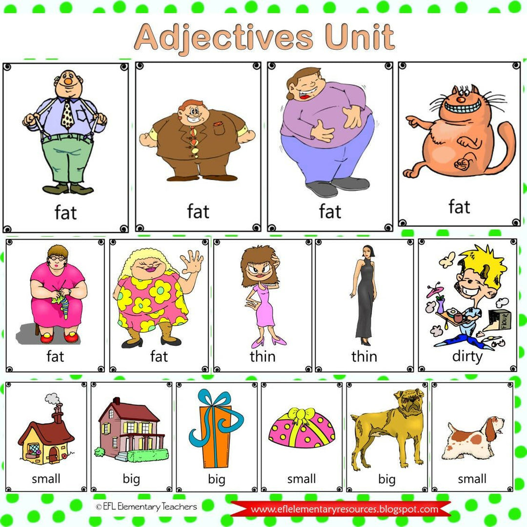 Adjectives for Elementary ELL – Bilingual Marketplace