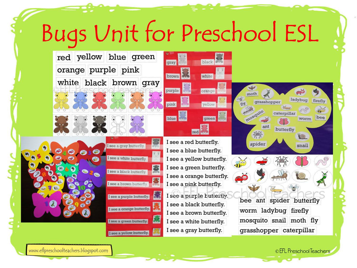 Butterfly and Bugs Unit for ESL Learners – Bilingual Marketplace