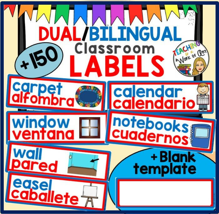 DUAL/BILINGUAL LABELS for the classroom – Bilingual Marketplace