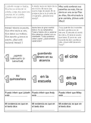 Inferencing Packet in Spanish/Haciendo Inferencias – Bilingual Marketplace
