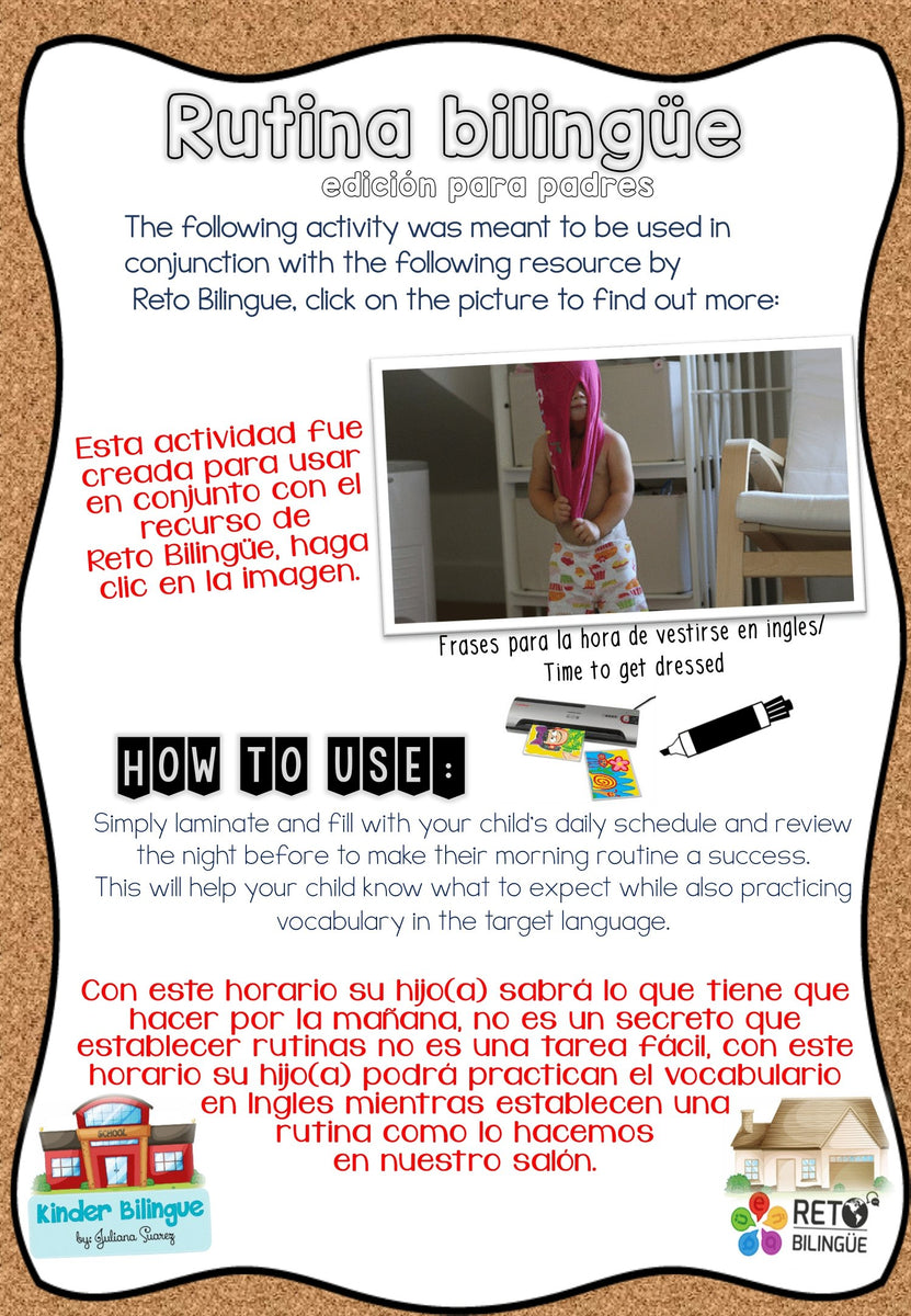 Frases para la hora de vestirse en inglés/ Time to Get Dressed (Spanis ...