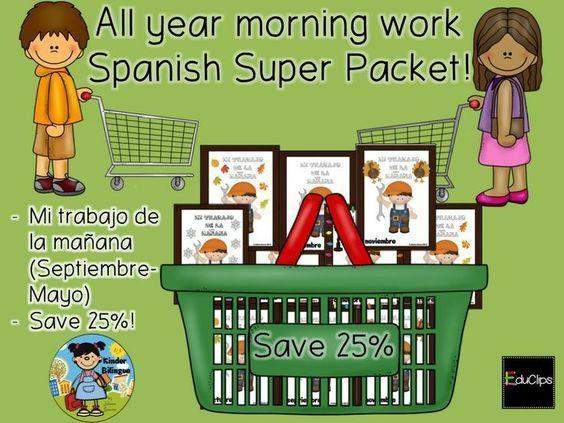 Mi trabajo de la mañana (ALL YEAR SPANISH SUPER PACK) – Bilingual ...