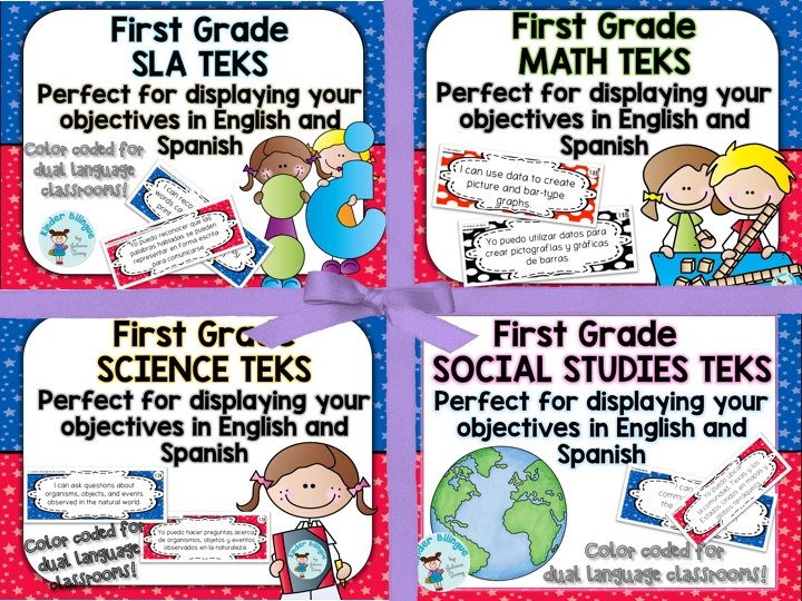 1st Grade BUNDLE TEKS cards in English and Spanish – Bilingual Marketplace