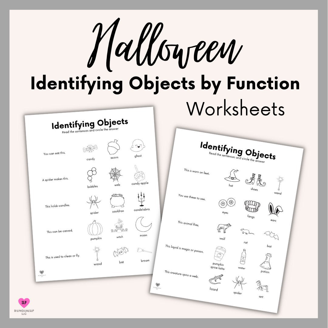 Halloween Identifying Objects by Function Worksheets for Speech Therap ...