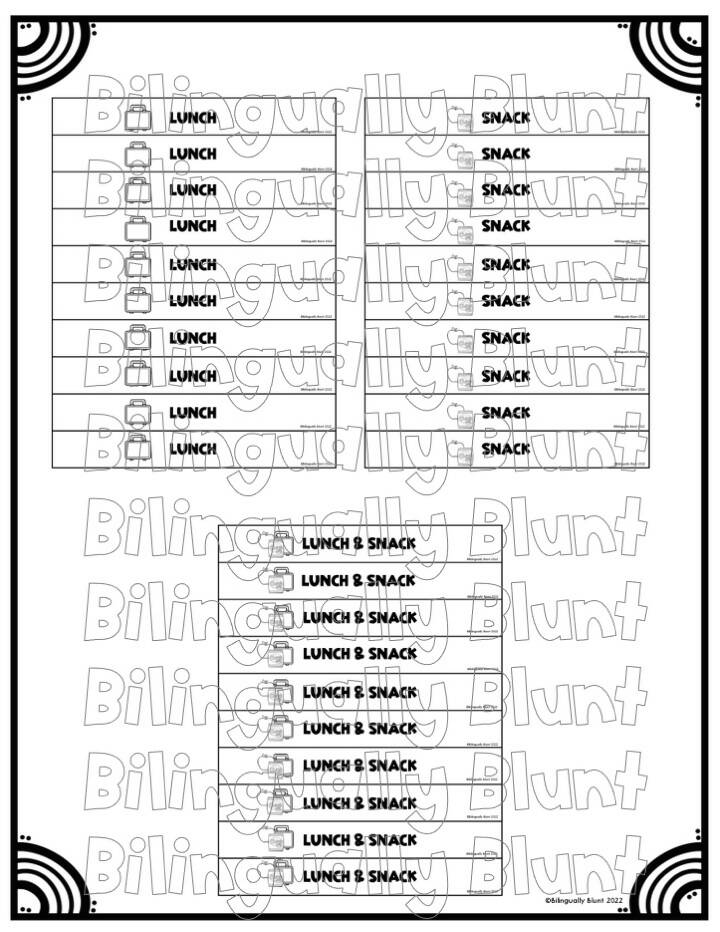 Lunch Bag Tags – Bilingual Marketplace