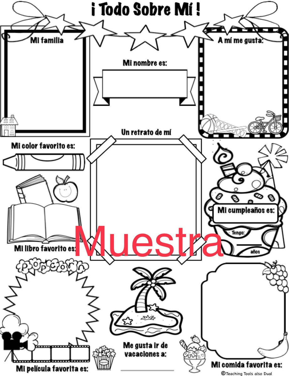 Todo Sobre Mí / All About Me (Regreso a la escuela / Back to School ...