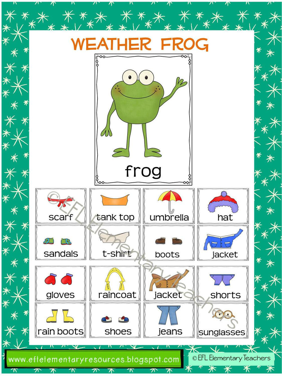 Weather and Clothes resources for Elementary ESL EFL – Bilingual ...