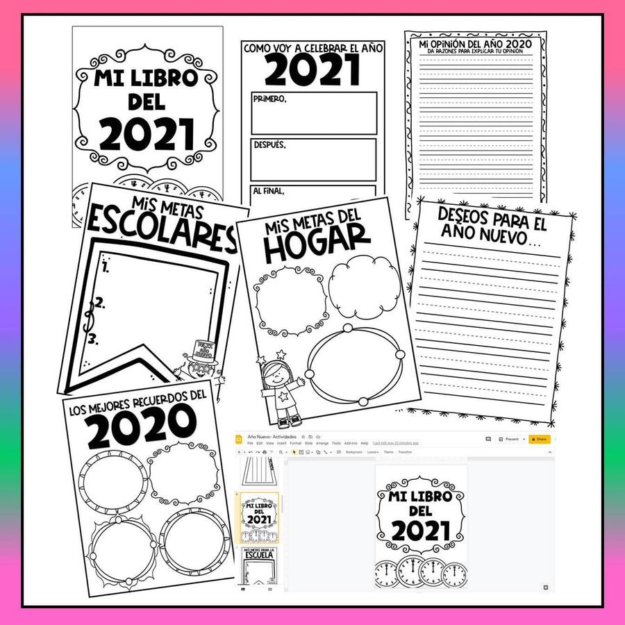 Actividades para el año nuevo ! Digital e imprimible – Bilingual ...