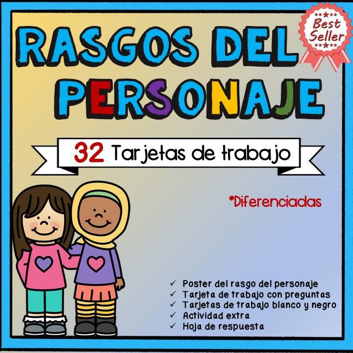 Character traits in Spanish Task Cards/Rasgos del personaje – Bilingual ...
