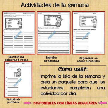 Sight words in Spanish/ Palabras de uso frecuente en español ...