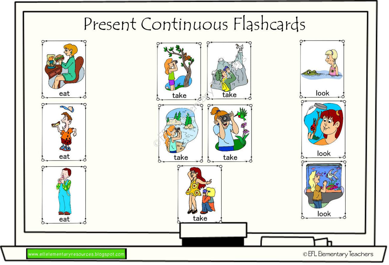 Present Continuous Flashcards for Elementary ESL – Bilingual Marketplace