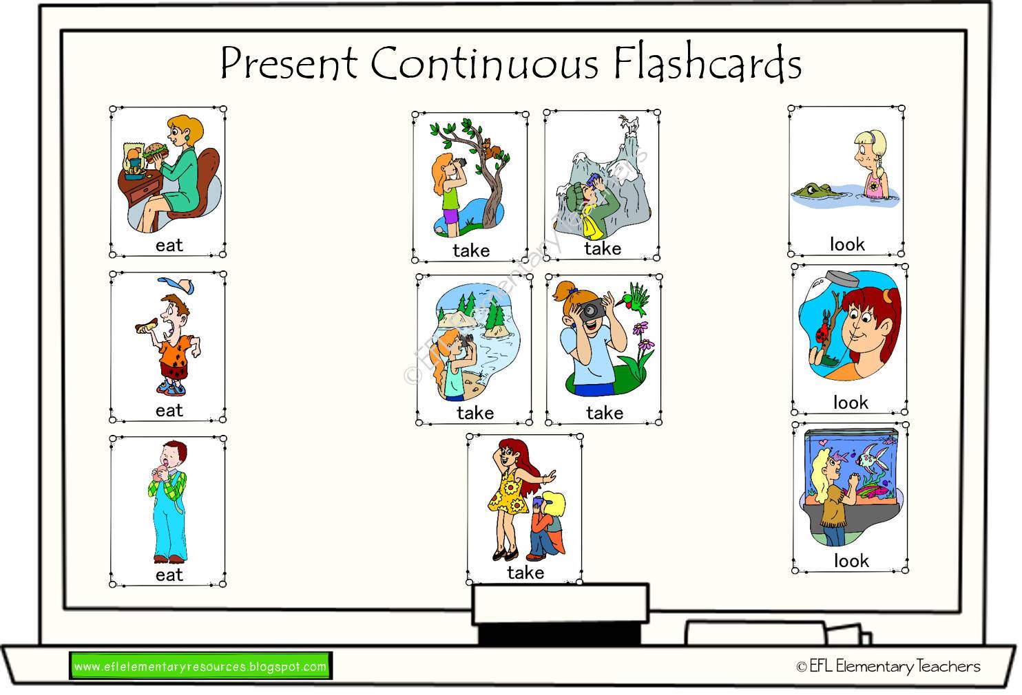 Present Continuous Flashcards for Elementary ESL – Bilingual Marketplace
