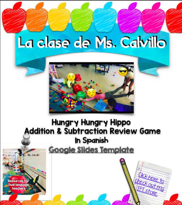 Hungry Hungry Hippo Math Game in Spanish! – Bilingual Marketplace