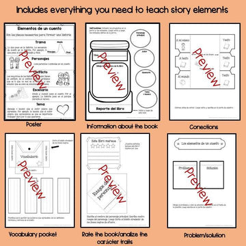 Story elements interactive notebook - Elementos del cuento - Spanish ...
