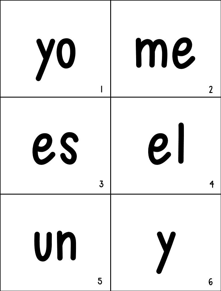 Práctica de palabras frecuentes para la casa – Bilingual Marketplace