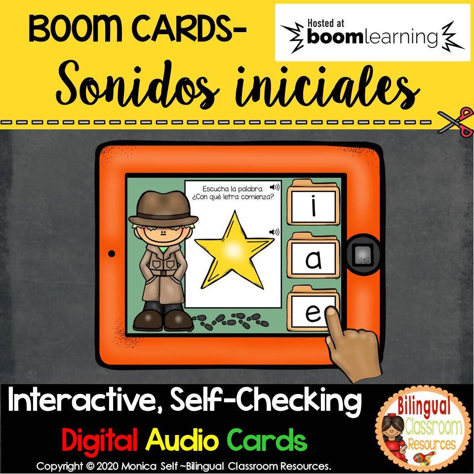 BOOM Cards Beginning Sounds in Spanish- Sonidos iniciales (Distance Le ...