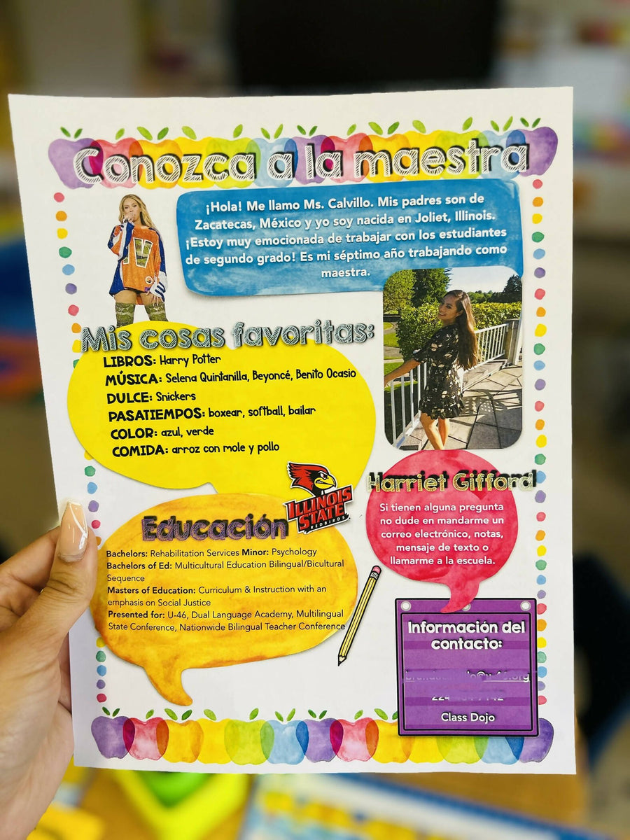 Meet The Teacher Letter Template in English and Spanish – Bilingual ...